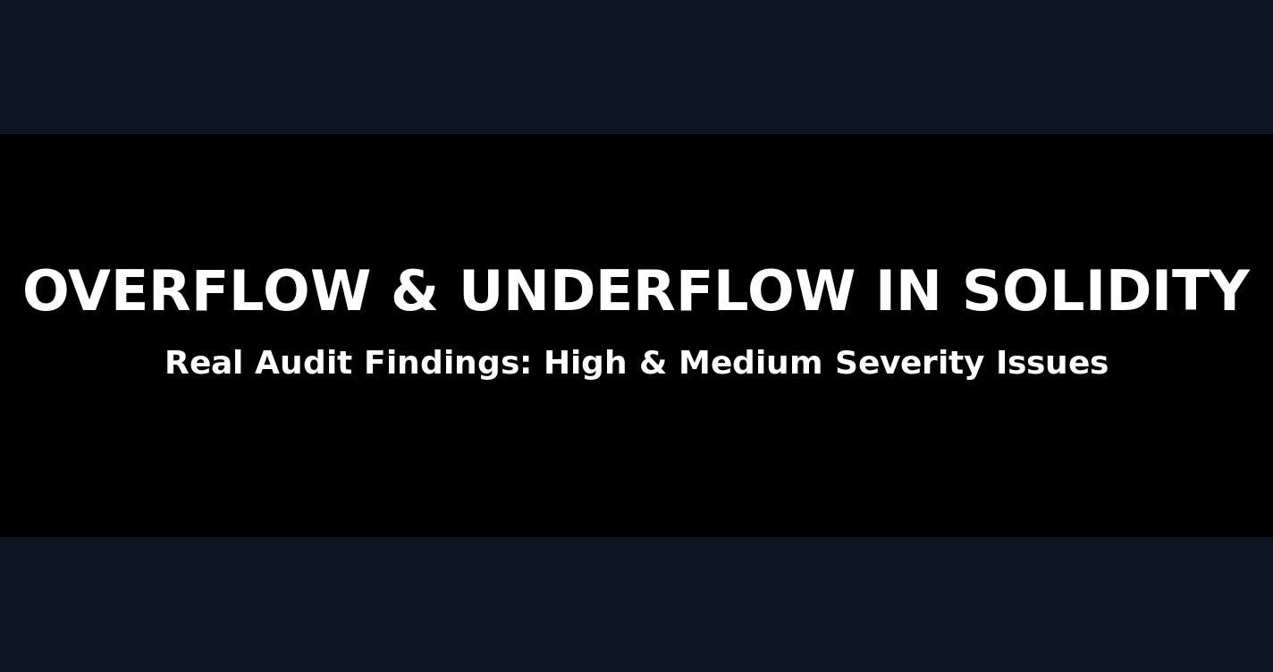 Overflow & Underflow in Solidity: Real Audit Findings, Code Examples ...